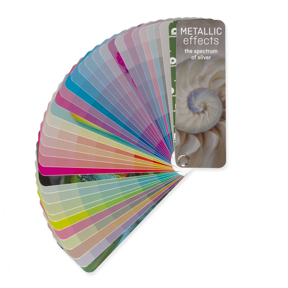 Kleurenwaaier zilver (metallic), 4.5 x 14 cm bij Onlineprinters