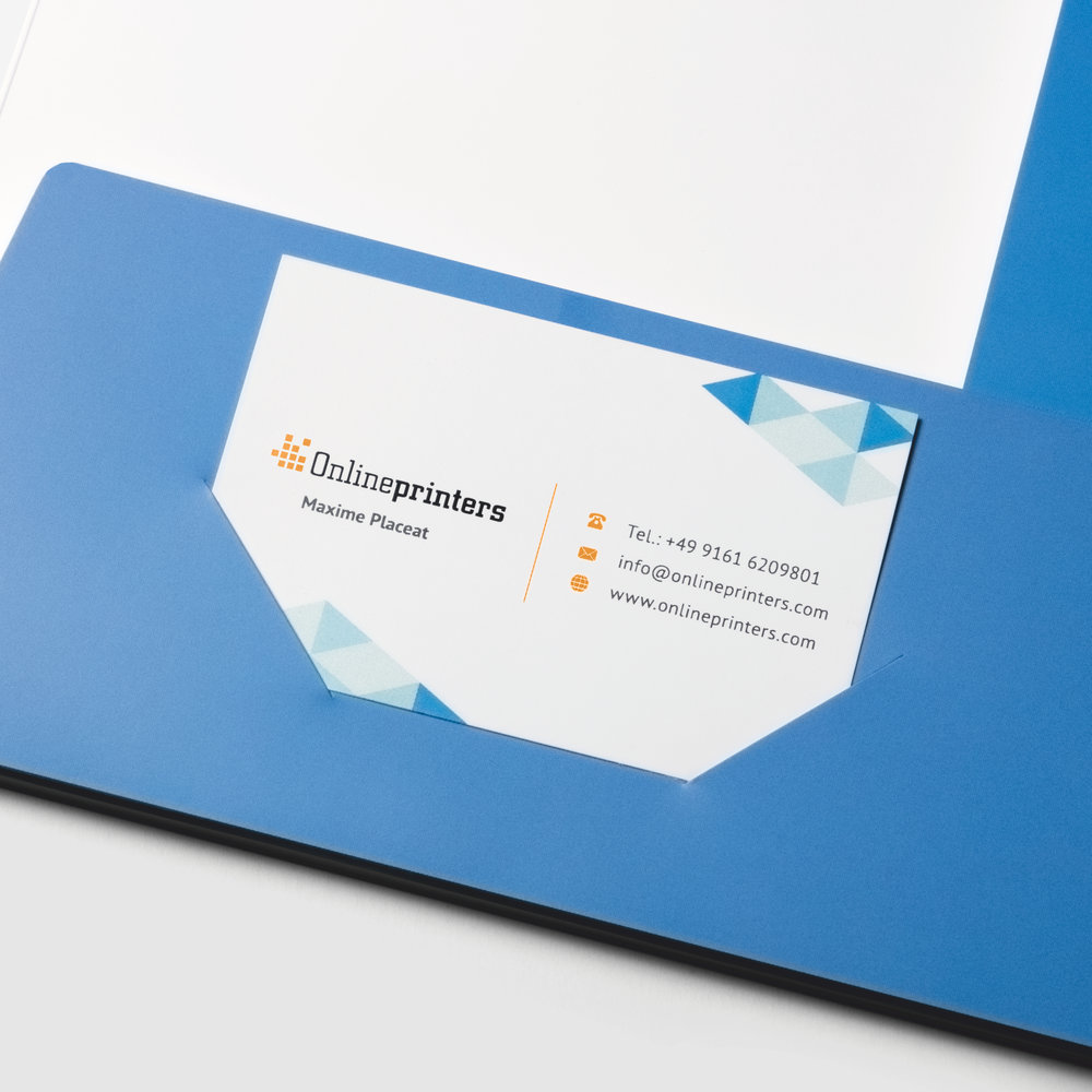 Presentatiemappen met inkeping voor visitekaartjes Tweezijdig bedrukt ...